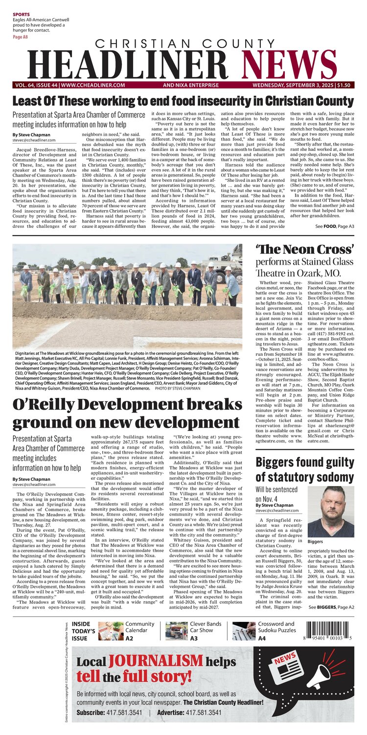 Wednesday, September 3, 2025 | Christian County Headliner News