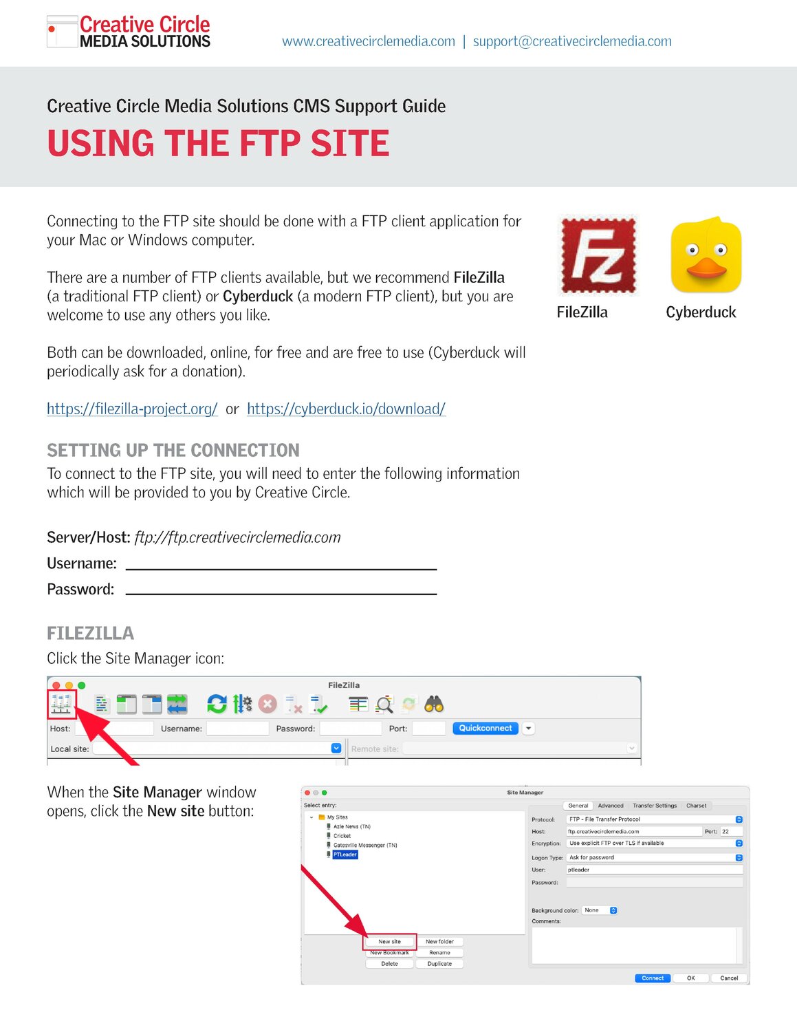 Using the FTP site | Creative Circle Media Solutions