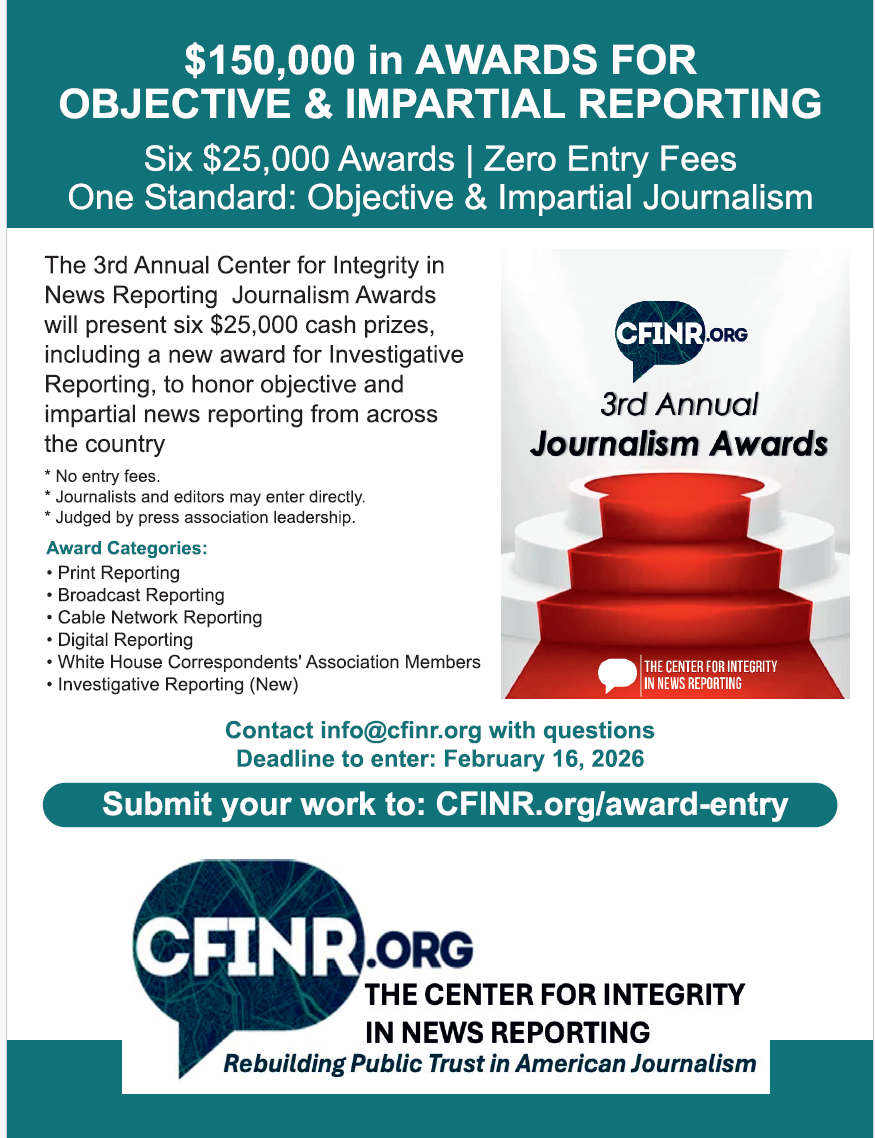 Center for Integrity in News Reporting journalism awards now open ...