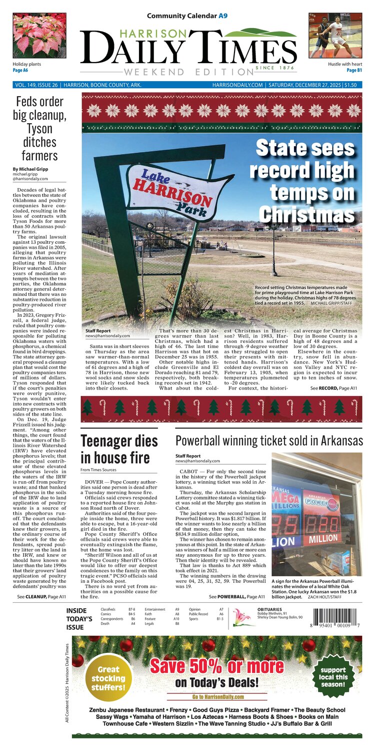 Saturday, December 27, 2025 - Harrison Daily