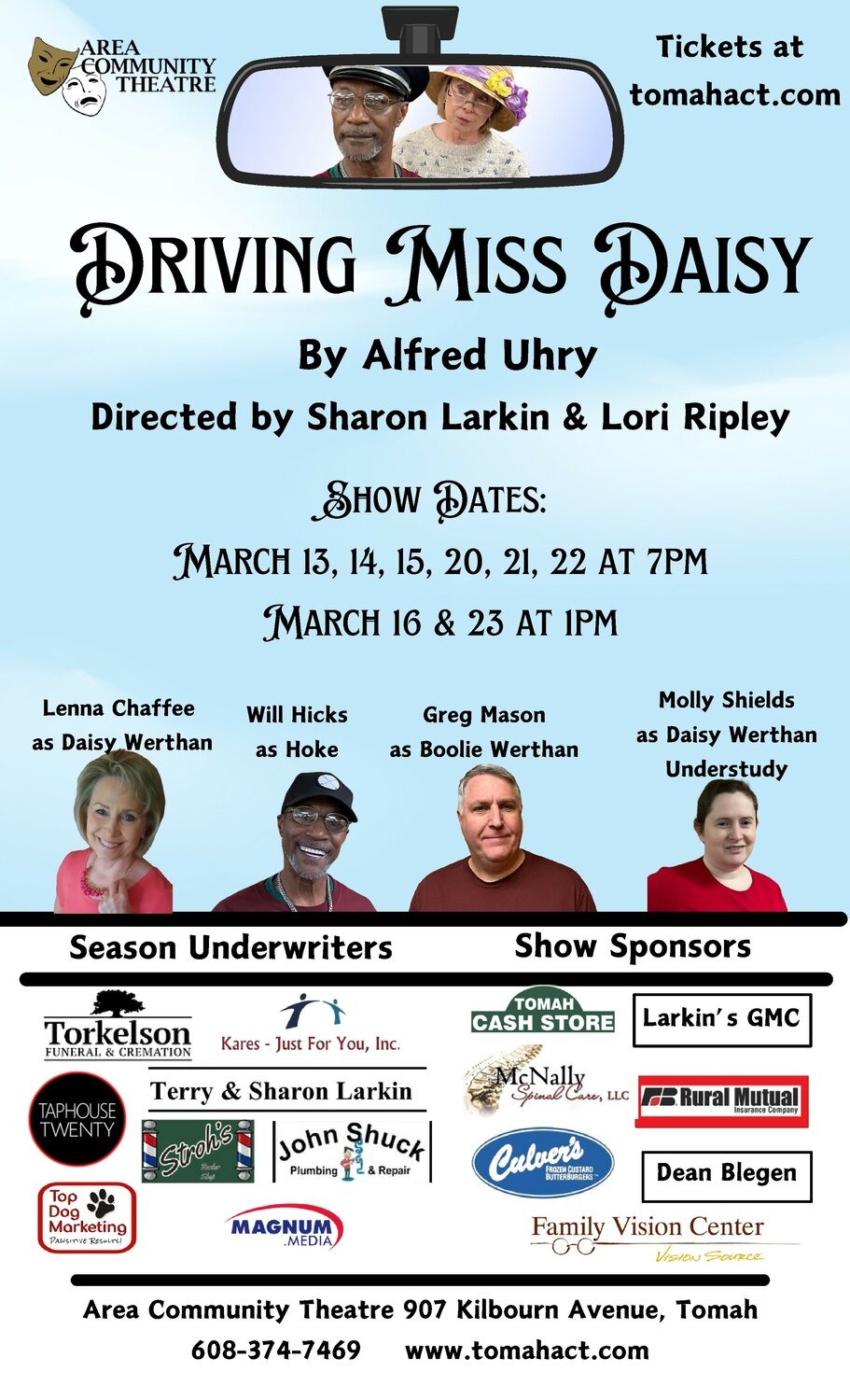 “DRIVING MISS DAISY” SET FOR MARCH 13TH AT AREA COMMUNITY THEATRE IN ...
