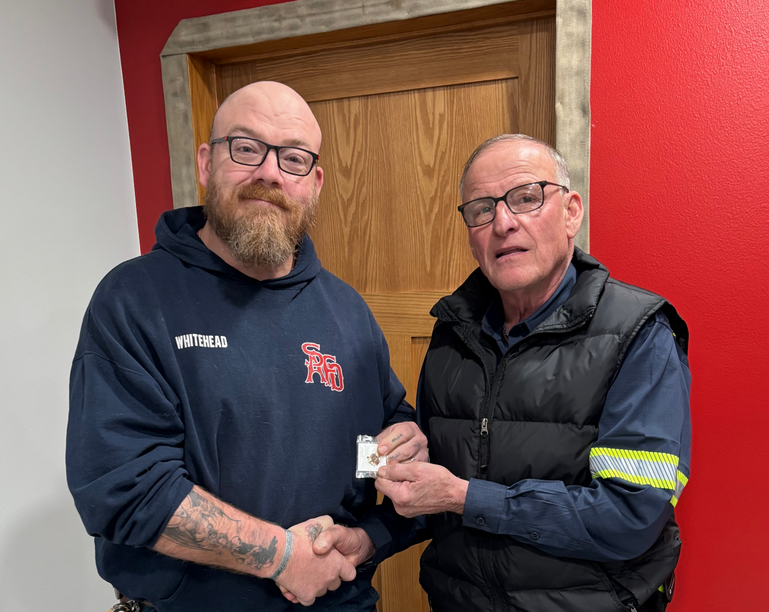 Sparta firefighters honored for years of service - Monroe County Herald