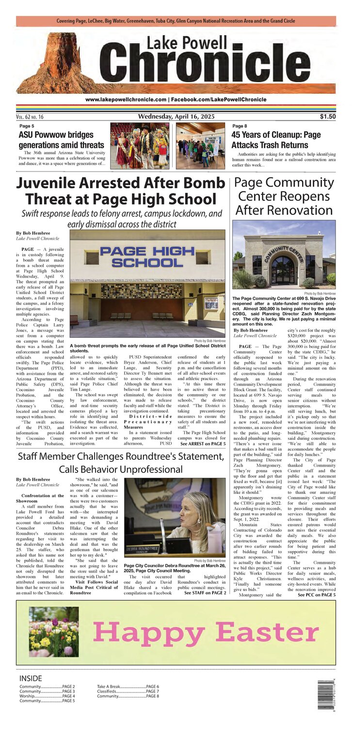 Lake Powell Chronicle — April 16, 2025 - Lake Powell Chronicle