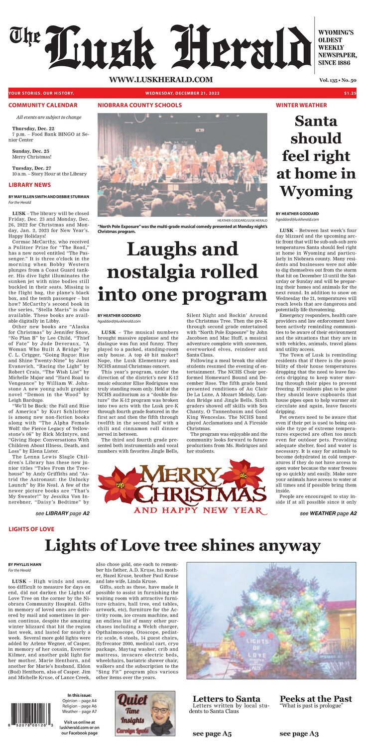 Lusk Herald - Wednesday, December 21, 2022 - Lusk Herald