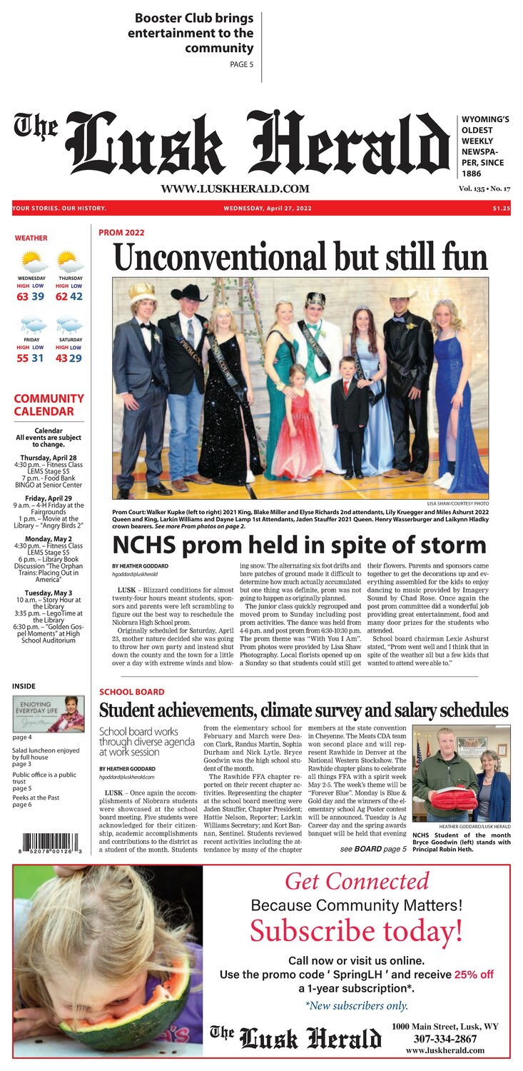 Lusk Herald - Thursday, April 28, 2022 - Lusk Herald