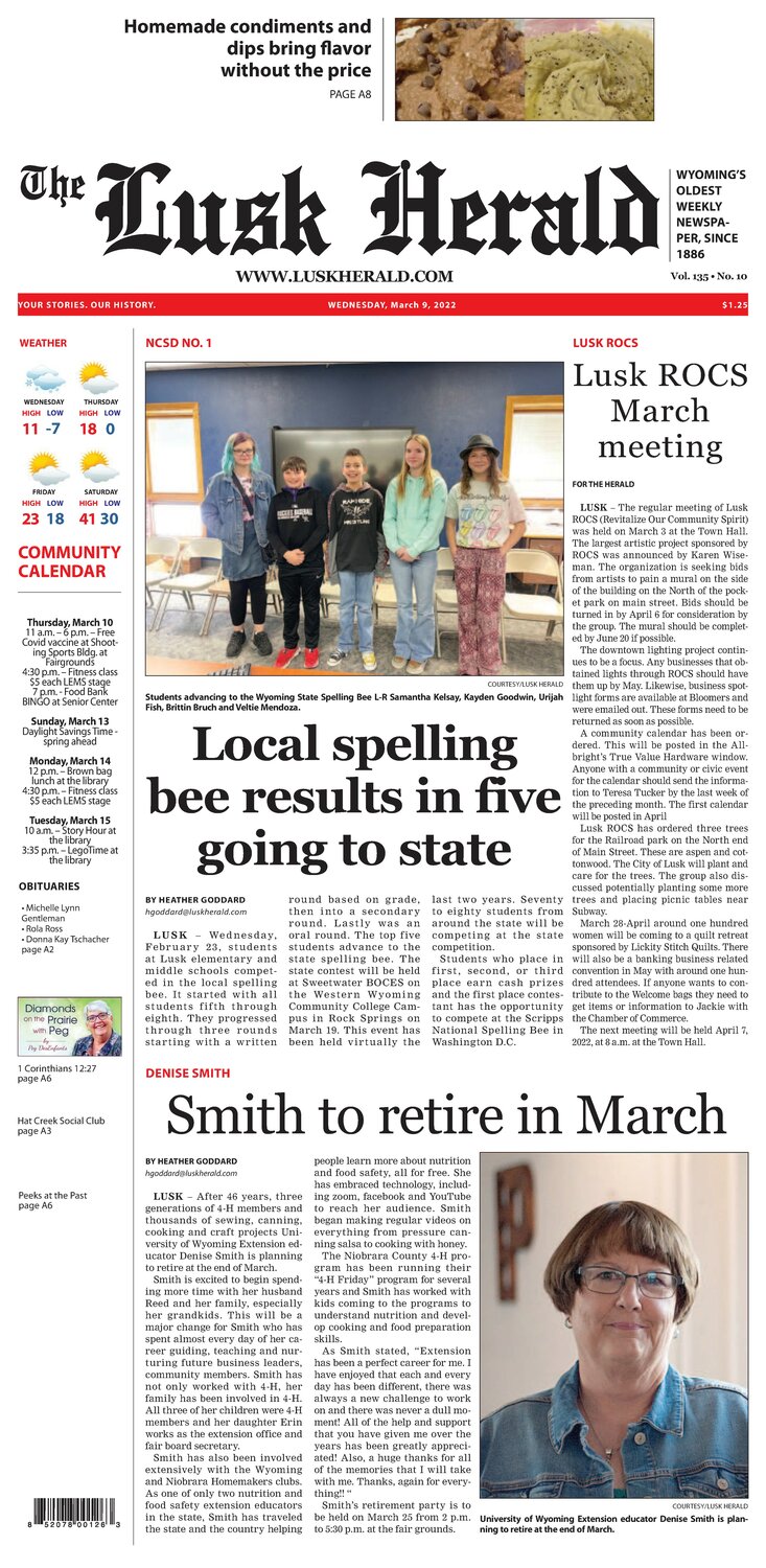 Lusk Herald - Wednesday, March 9, 2022 - Lusk Herald