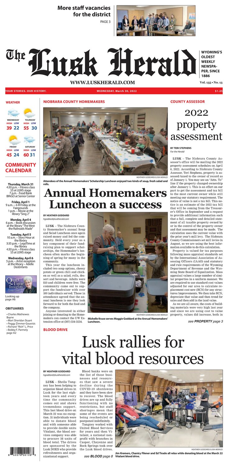Lusk Herald - Wednesday, March 30, 2022 - Lusk Herald