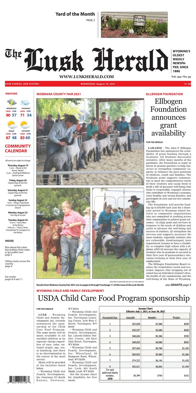 Lusk Herald - Wednesday, August 18, 2021 - Lusk Herald