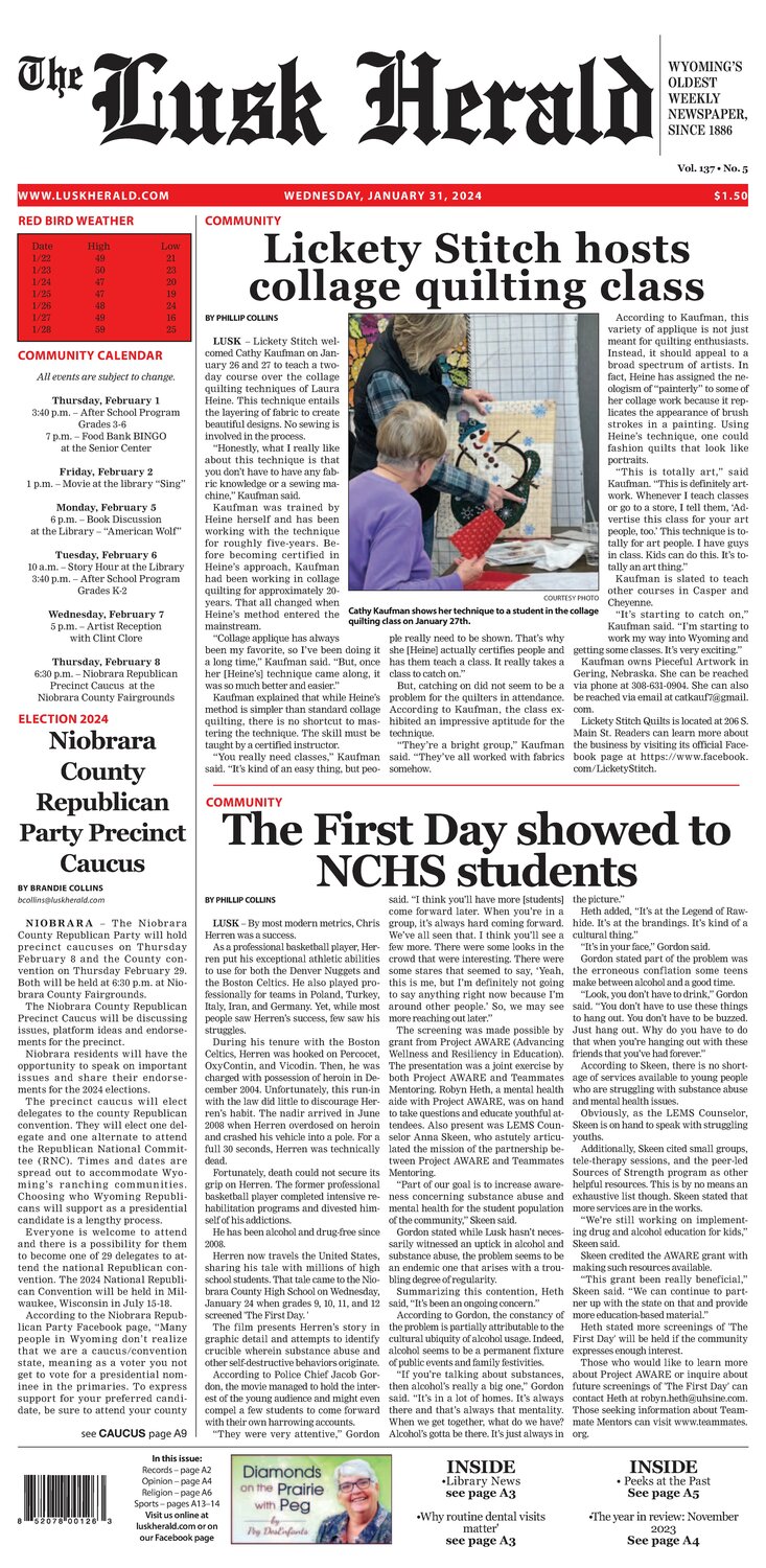 Lusk Herald - Wednesday, January 31, 2024 - Lusk Herald