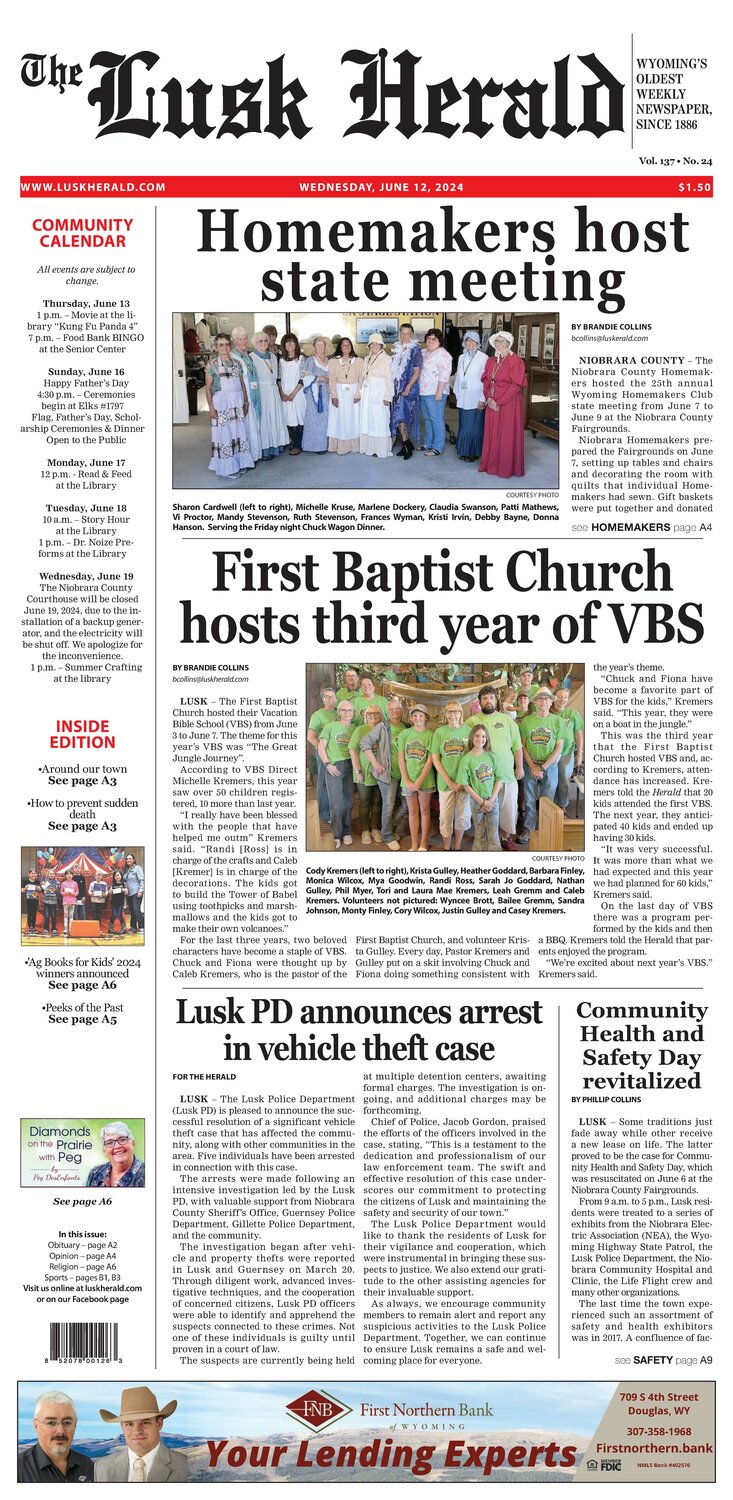 Lusk Herald - Wednesday, June 12, 2024 - Lusk Herald
