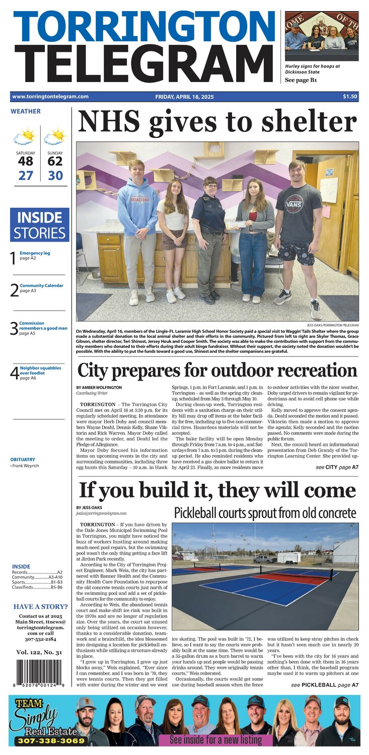 Torrington Telegram - Friday, April 18, 2025 - Torrington Telegram