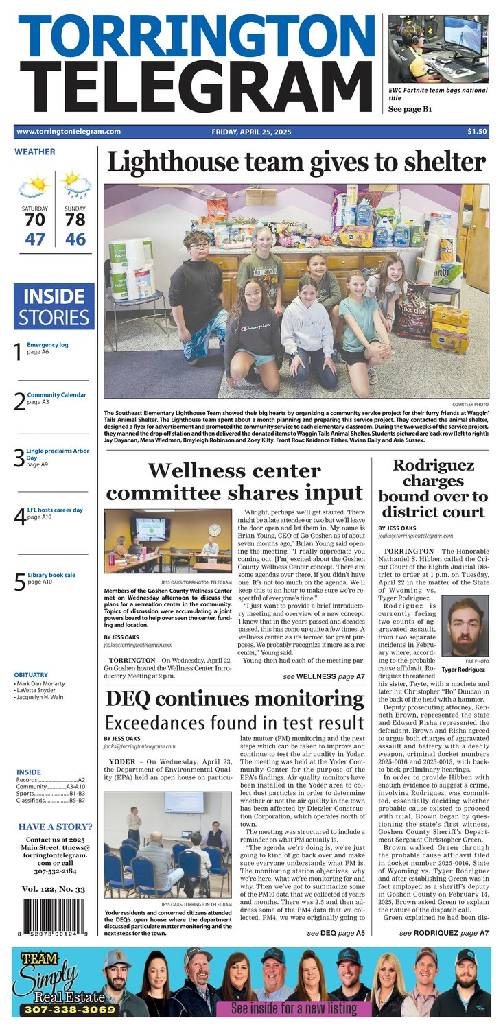 Torrington Telegram - Friday, April 25, 2025 - Torrington Telegram