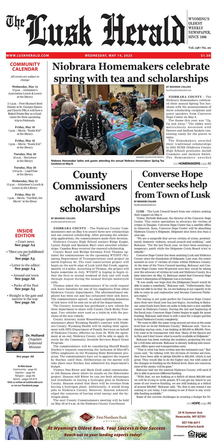 Lusk Herald - Wednesday, May 14, 2025 - Lusk Herald