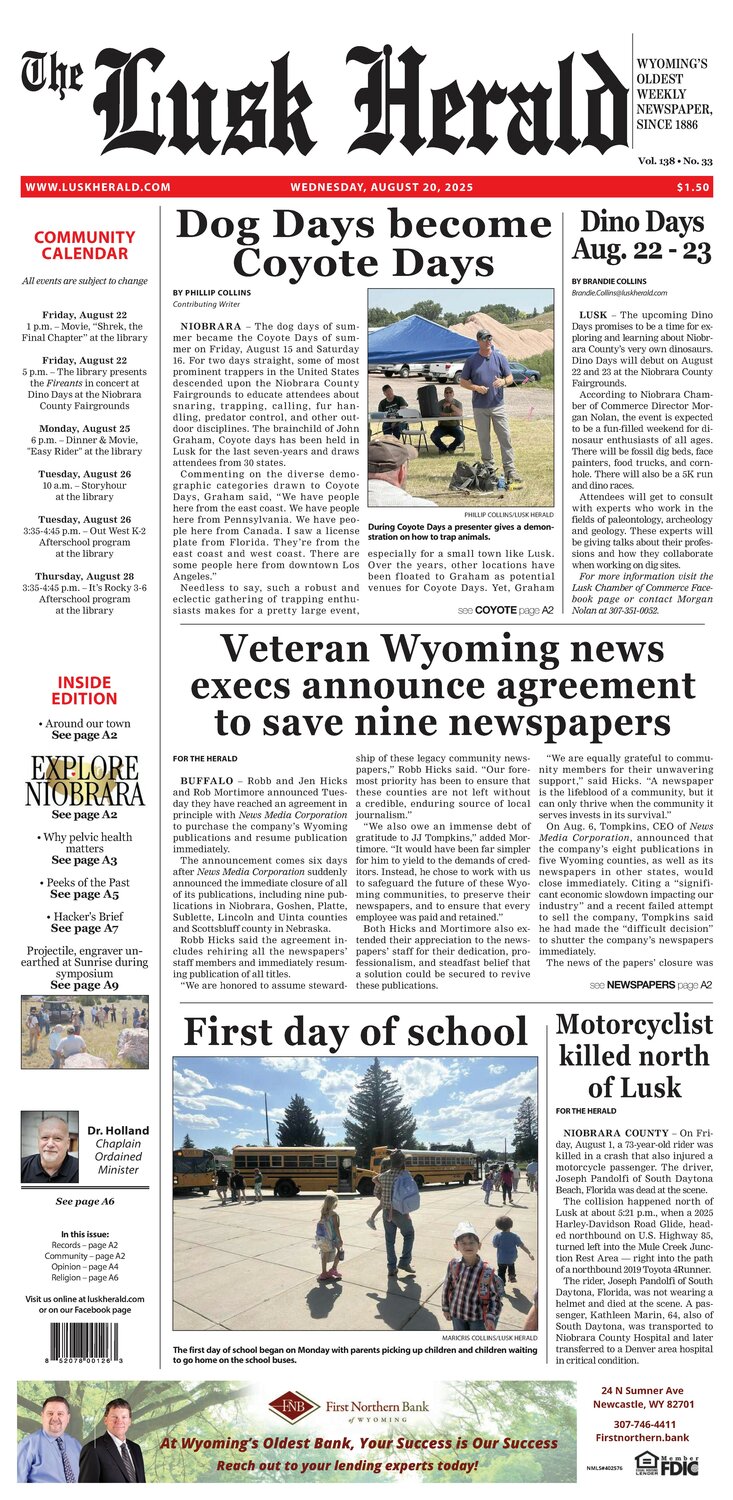 Lusk Herald - Wednesday, August 20, 2025 - Lusk Herald