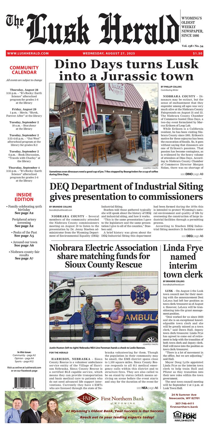 Lusk Herald - Wednesday, August 27, 2025 - Lusk Herald