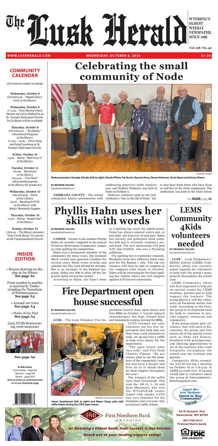 Lusk Herald - Wednesday, October 8, 2025 - Lusk Herald