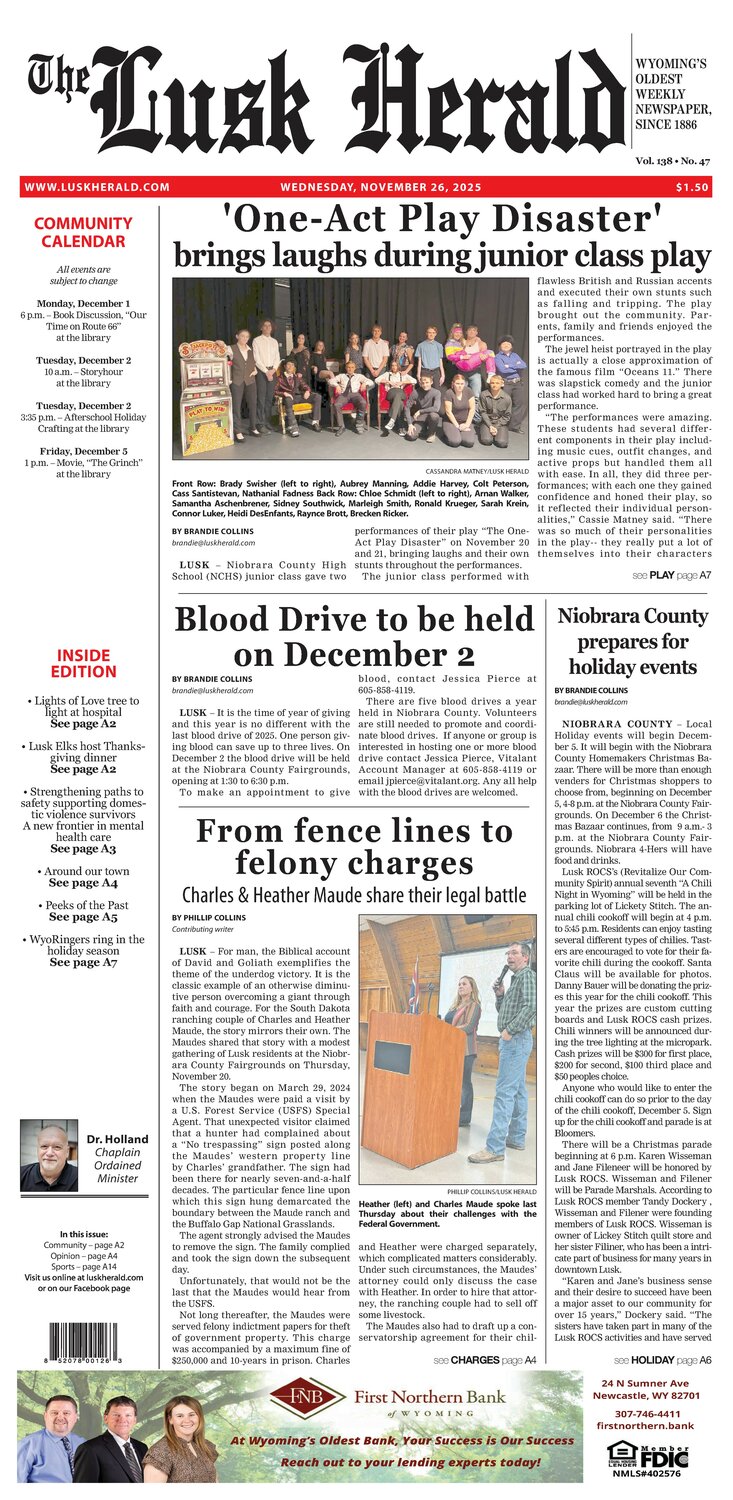 Lusk Herald - Wednesday, November 26, 2025 - Lusk Herald