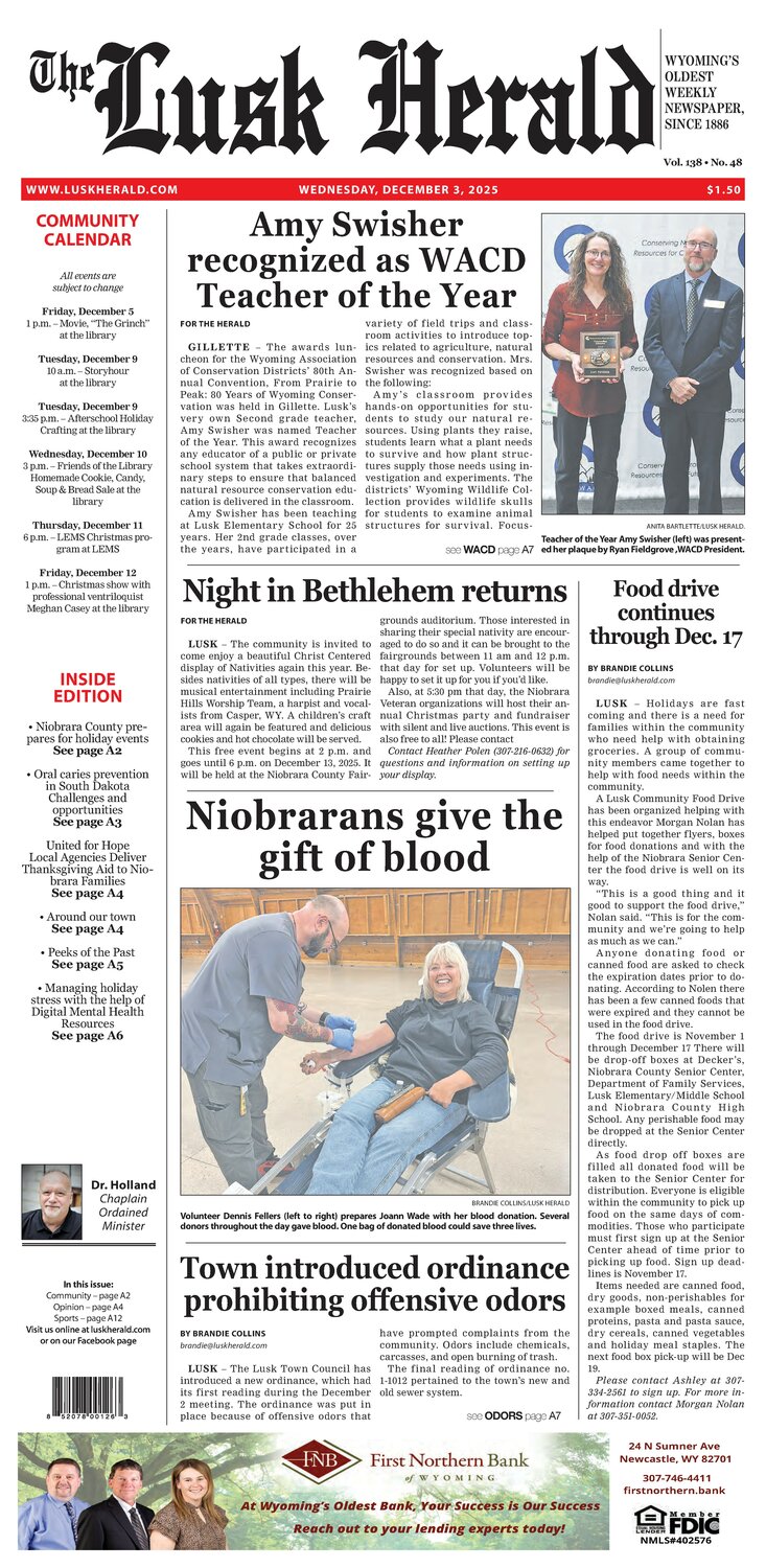 Lusk Herald - Wednesday, December 3, 2025 - Lusk Herald
