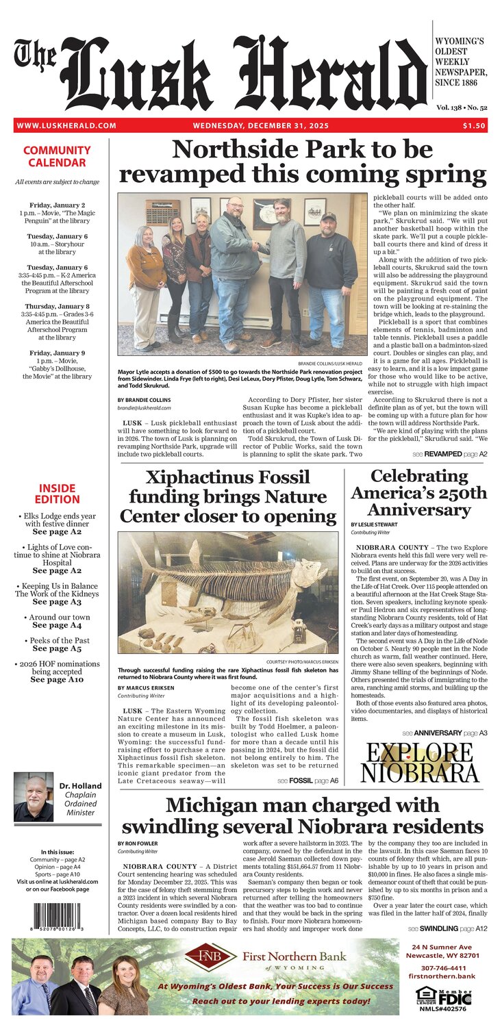 Lusk Herald - Wednesday, December 31, 2025 - Lusk Herald