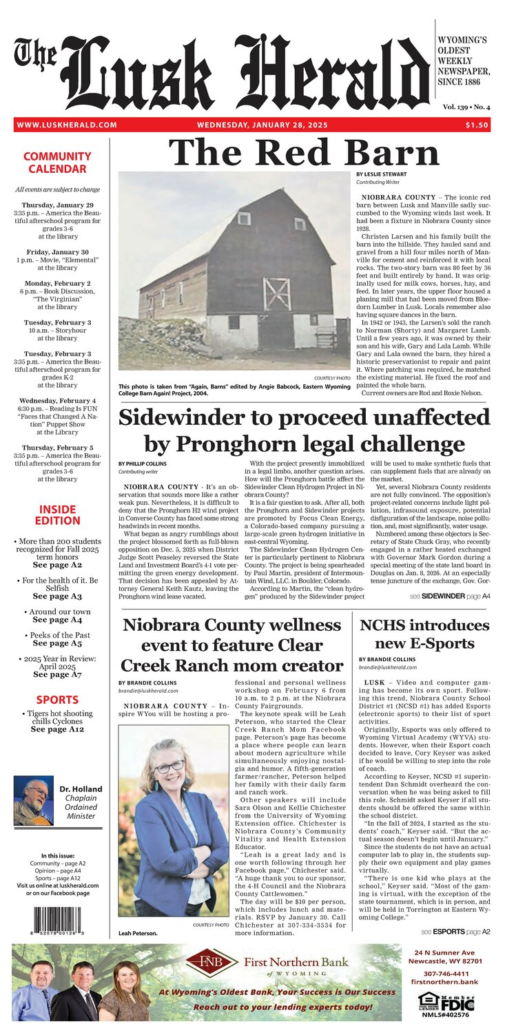 Lusk Herald - Wednesday, January 28, 2026 - Lusk Herald
