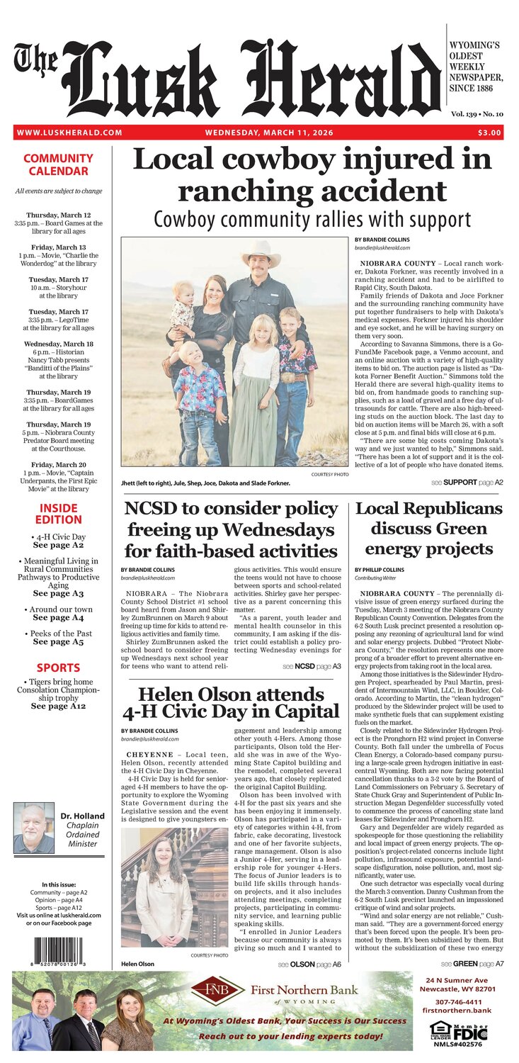 Lusk Herald - Wednesday, March 11, 2026 - Lusk Herald