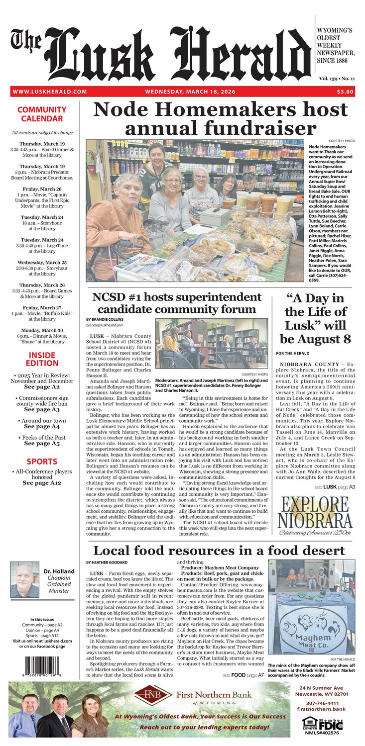 Lusk Herald - Wednesday, March 18, 2026 - Lusk Herald
