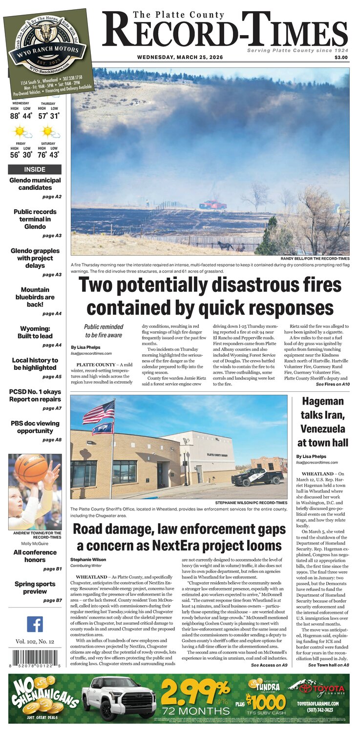 Platte County Record Times - Wednesday, March 25, 2026 - Platte County ...