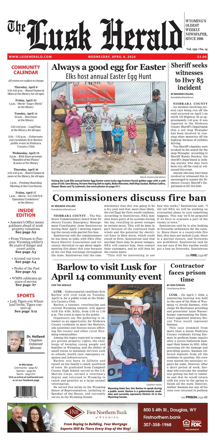Lusk Herald - Wednesday, April 8, 2026 - Lusk Herald