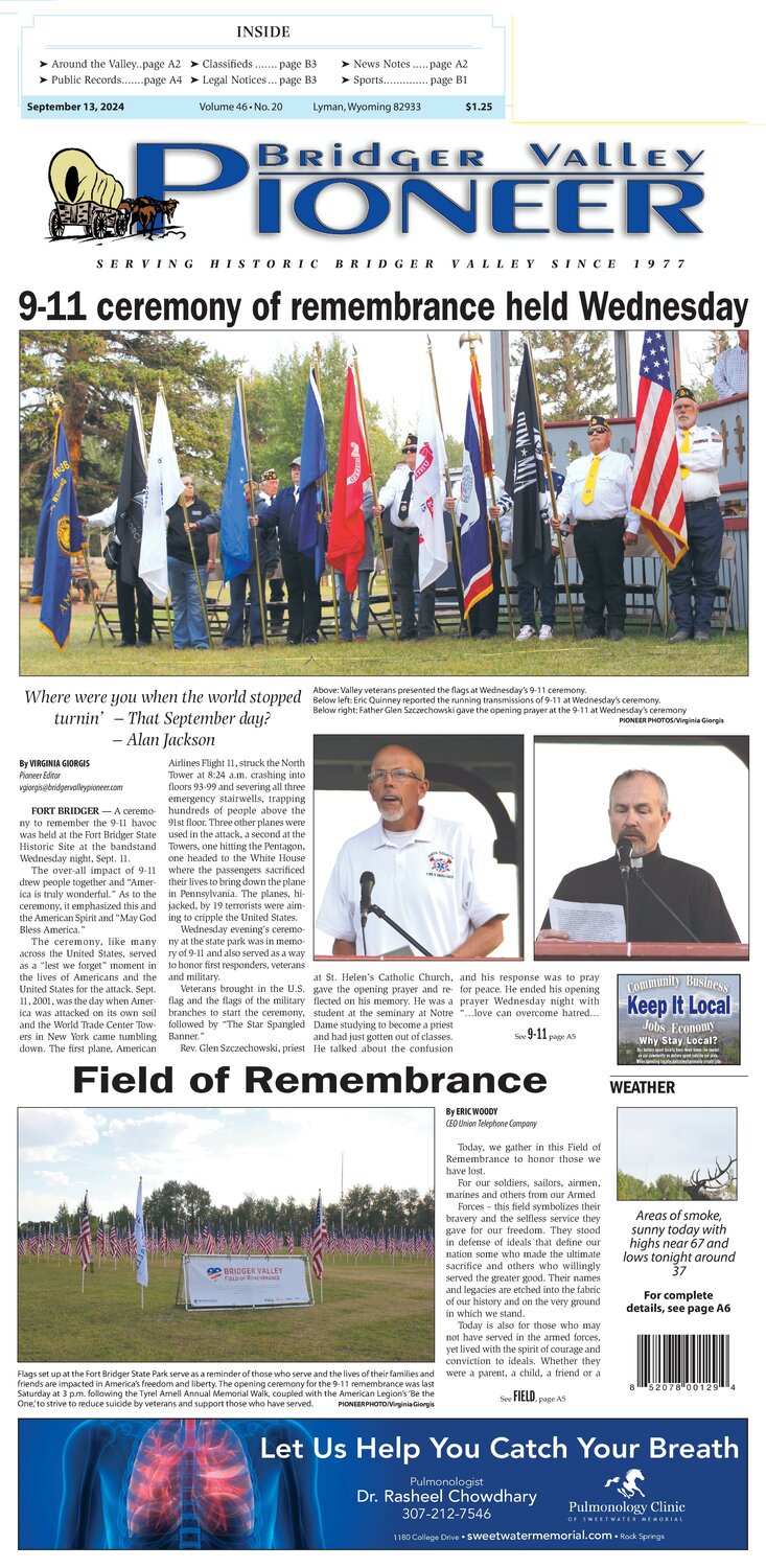Bridger Valley Pioneer, Sept. 13, 2024 - Bridger Valley Pioneer