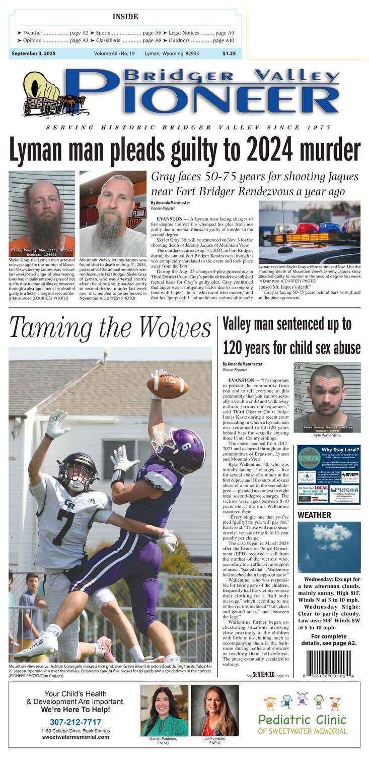Bridger Valley Pioneer, September 3, 2025 - Bridger Valley Pioneer