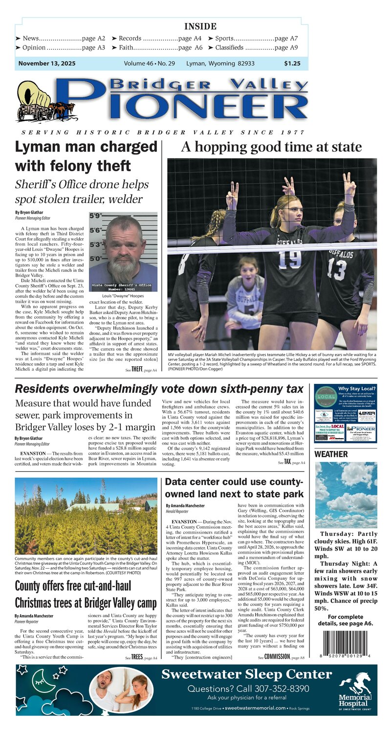 Bridger Valley Pioneer, November 13, 2025 - Bridger Valley Pioneer