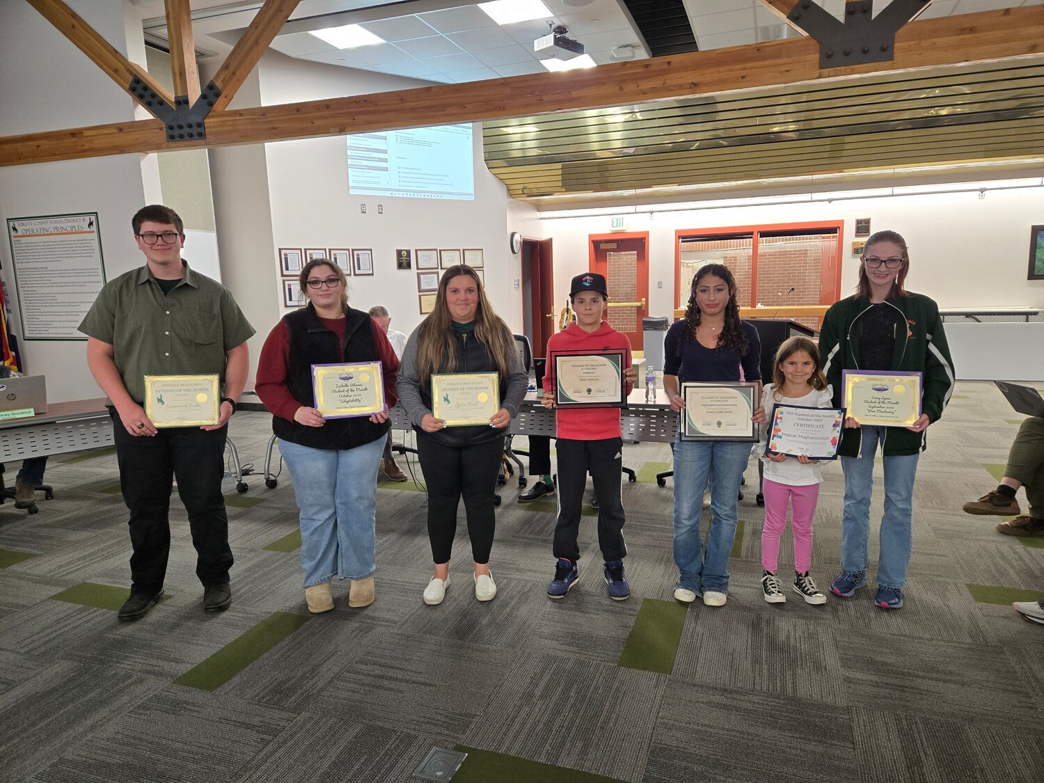 SCSD1 recognizes students, staff of the month - Pinedale Roundup