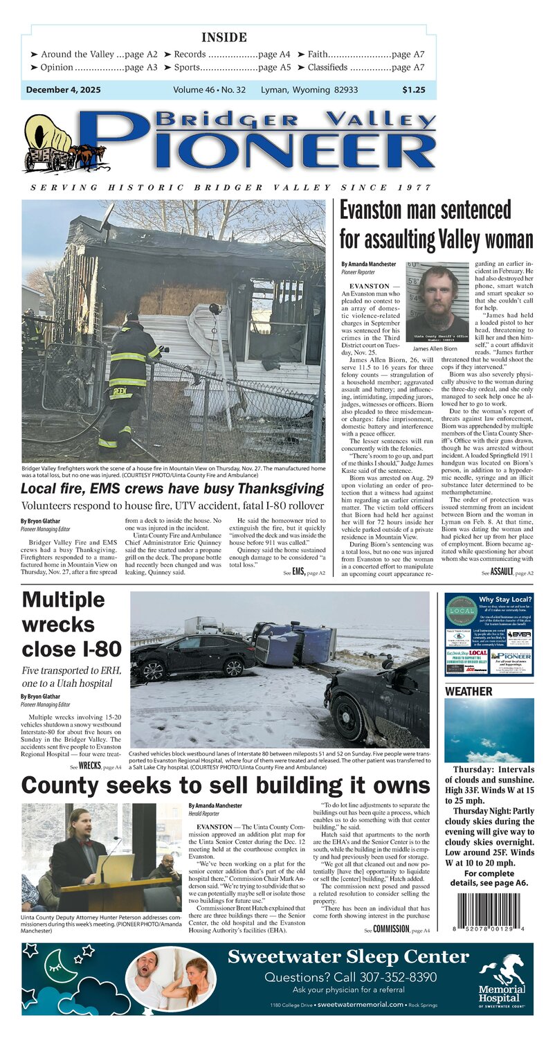 Bridger Valley Pioneer, December 4, 2025 - Bridger Valley Pioneer