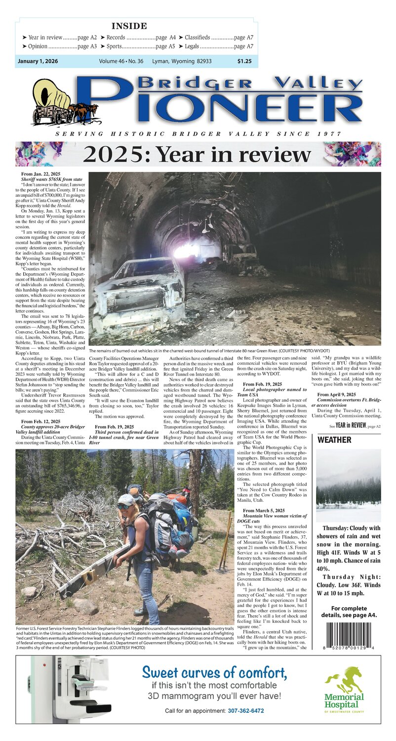 Bridger Valley Pioneer, January 1, 2026 - Bridger Valley Pioneer