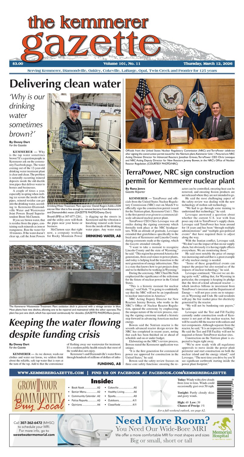 Kemmerer Gazette, March 12, 2026 - Kemmerer Gazette