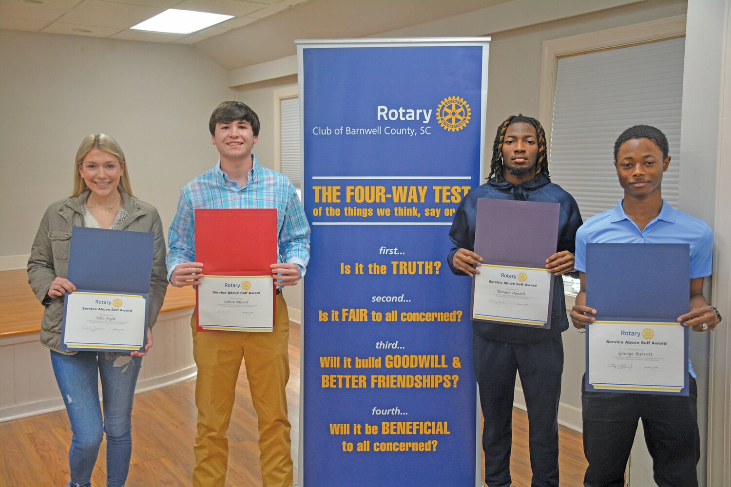 Rotary Club recognizes 4 students for “Service Above Self” - The People ...