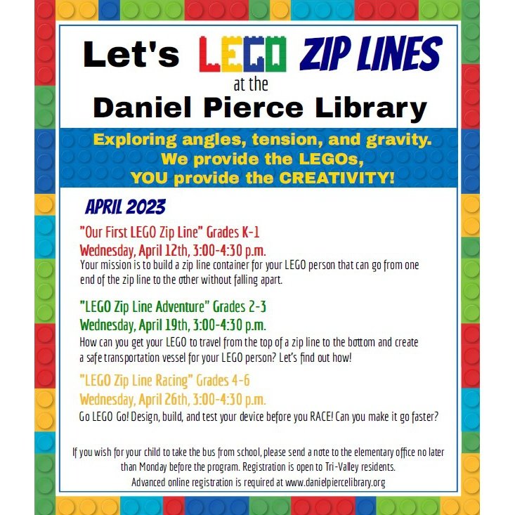 LEGO Zip Lines @ DPL | The River Reporter
