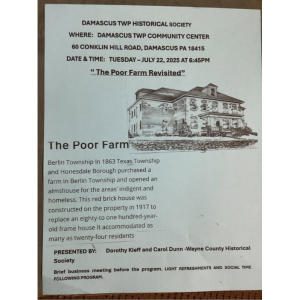 'The Poor Farm Revisited' @ DTHS | The River Reporter