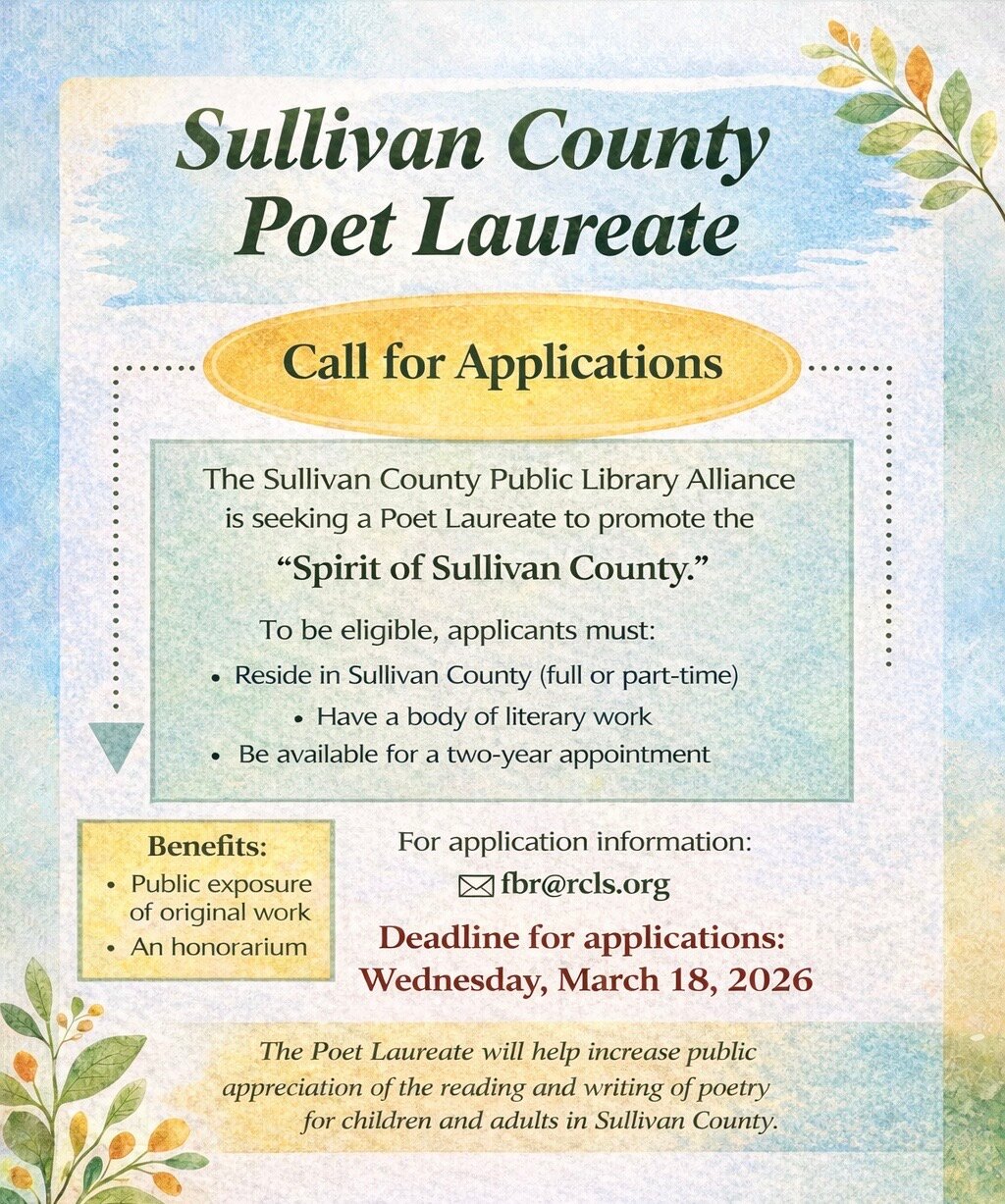 Poet laureate applications open | The River Reporter