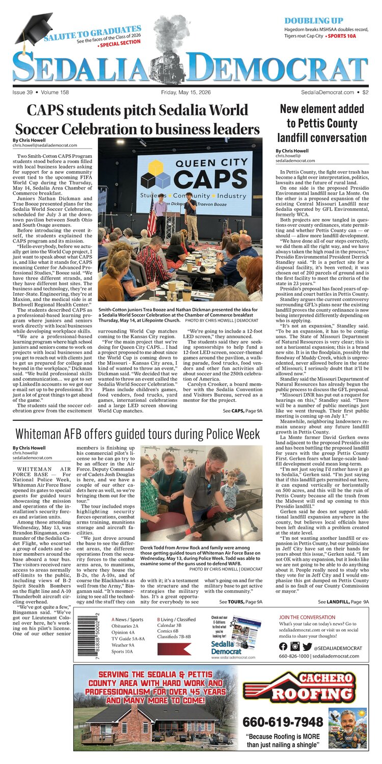 Friday, May 15, 2026 | Sedalia Democrat