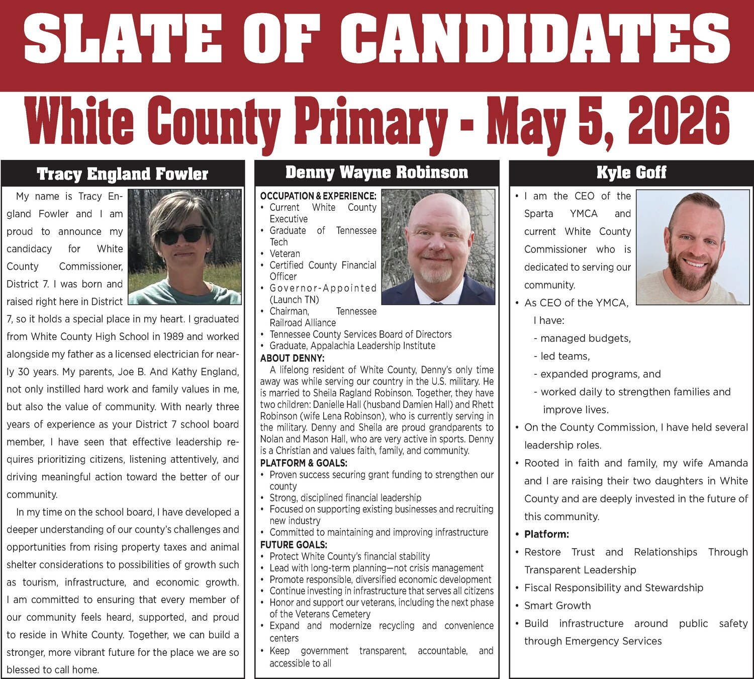 Slate of Candidates | Sparta Live