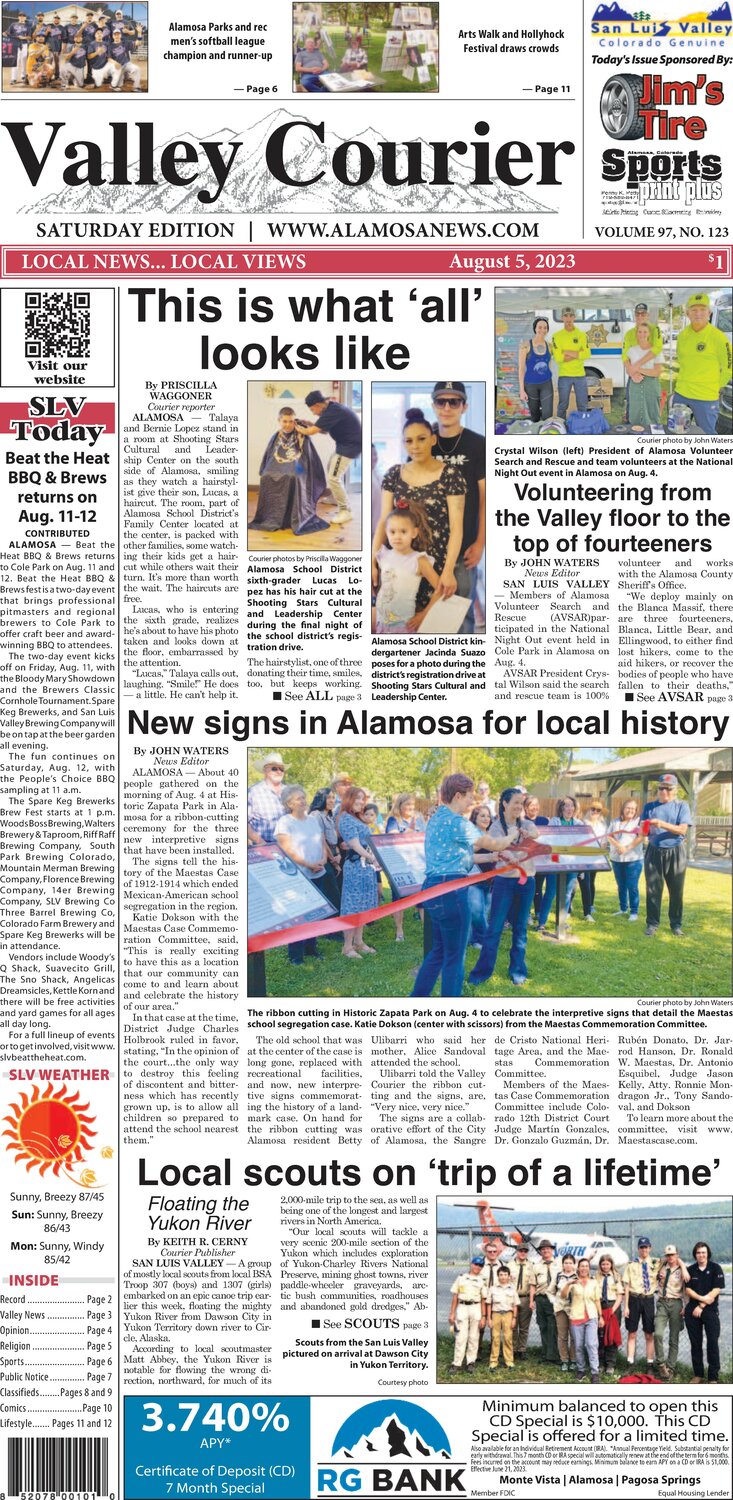 Valley Courier - Saturday, August 5, 2023 - The Alamosa News