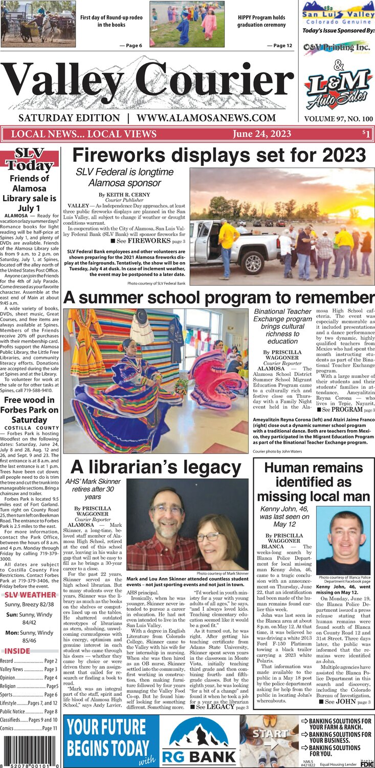 Valley Courier - Saturday, June 24, 2023 - The Alamosa News