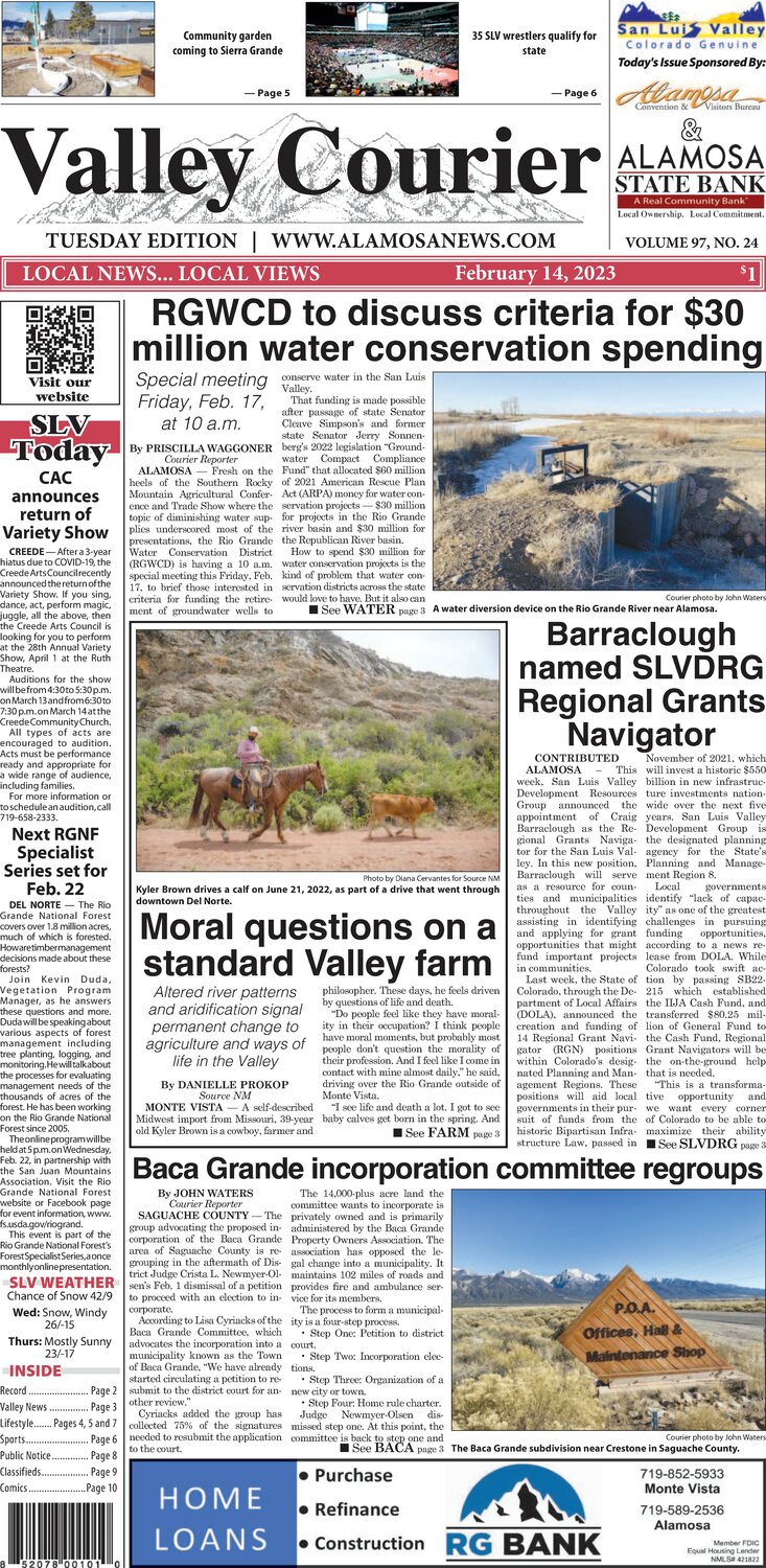 Valley Courier - Tuesday, February 14, 2023 - The Alamosa News