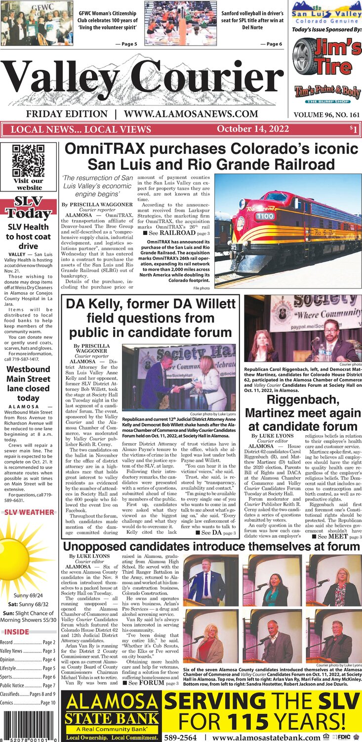Valley Courier - Friday, October 14, 2022 - The Alamosa News