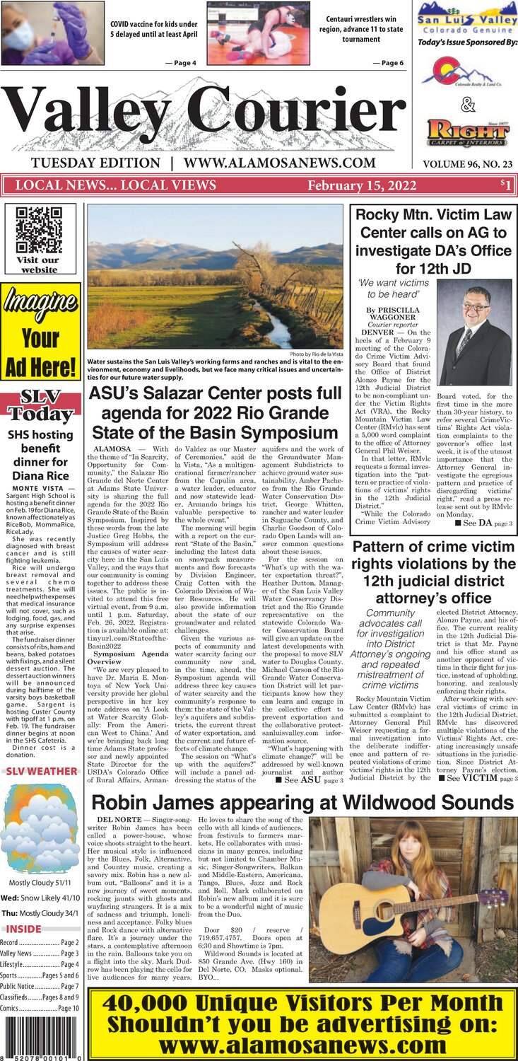 Valley Courier - Tuesday, February 15, 2022 - The Alamosa News