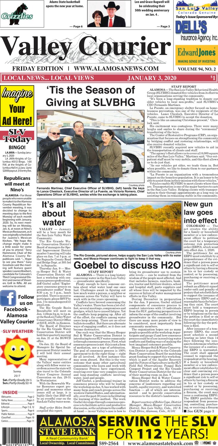Valley Courier - Tuesday, April 1, 2003 - The Alamosa News