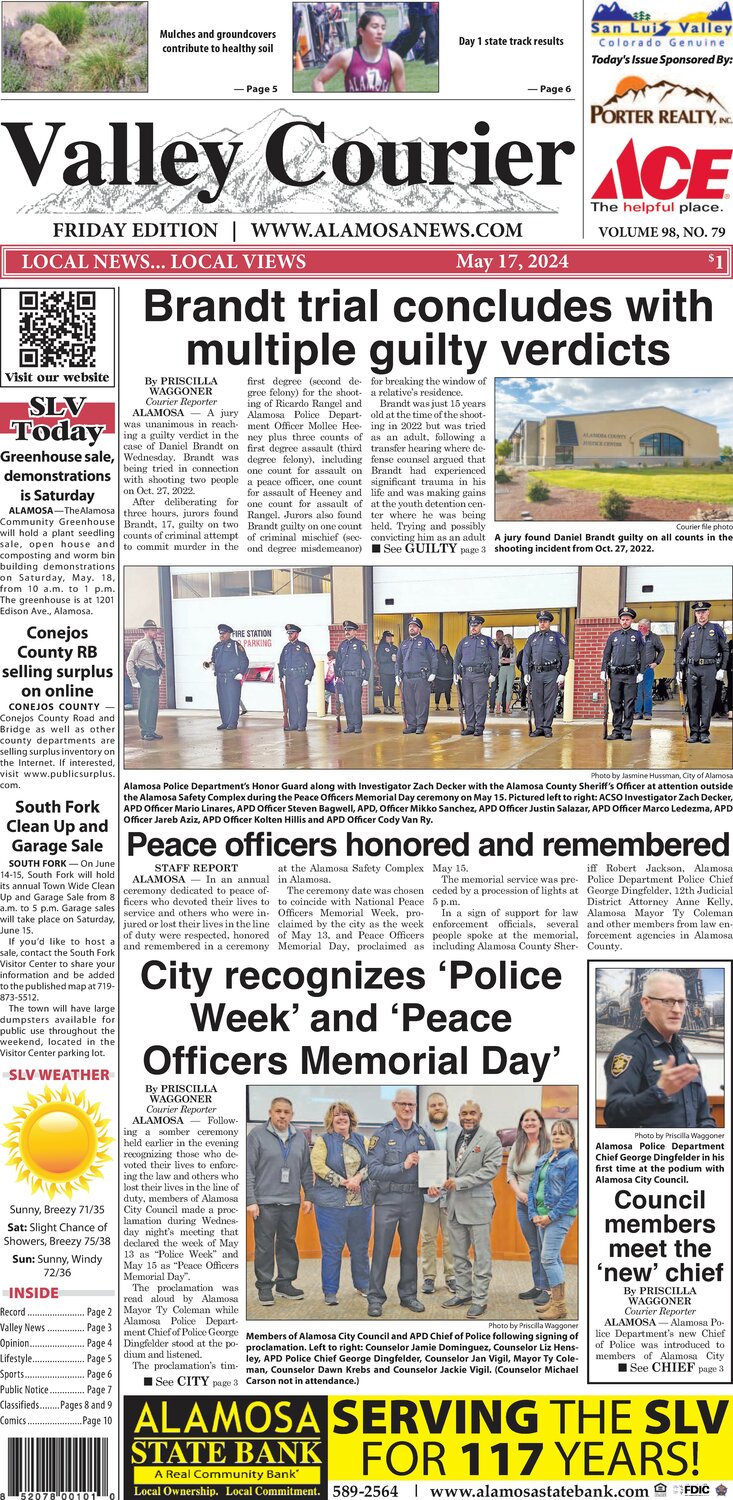 Valley Courier - Friday, May 17, 2024 - The Alamosa News