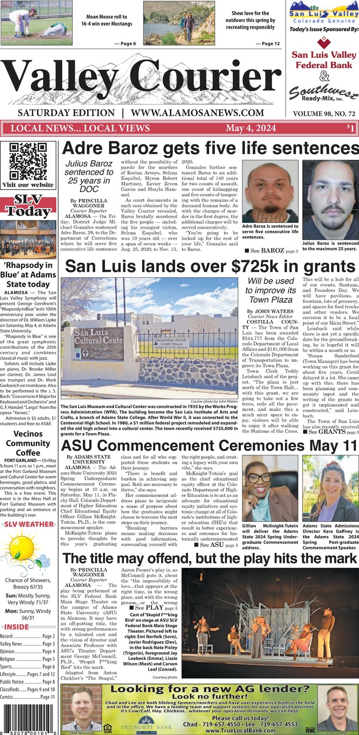 Valley Courier - Saturday, May 4, 2024 - The Alamosa News