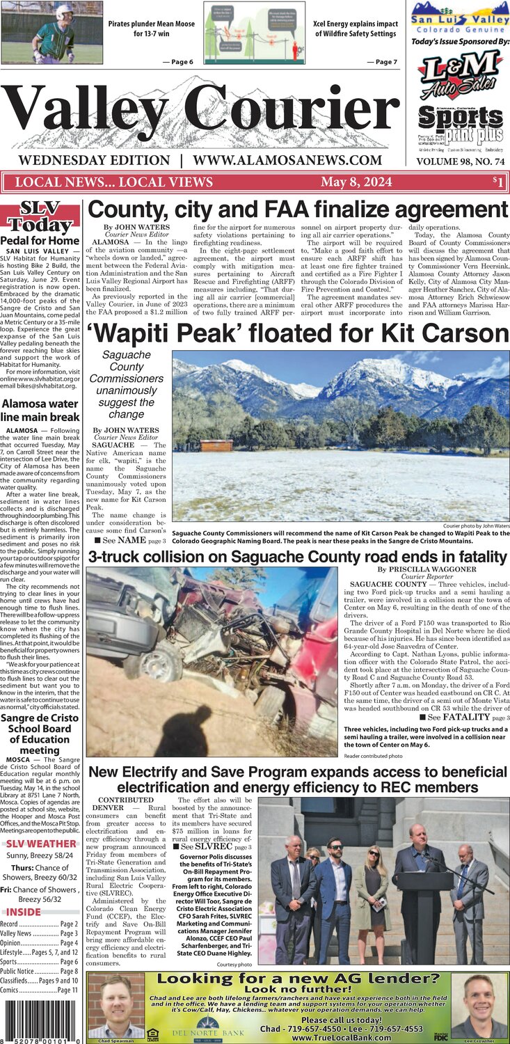 Valley Courier - Wednesday, May 8, 2024 - The Alamosa News